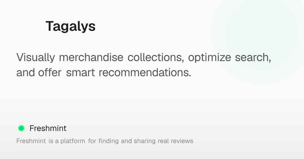 Tagalys: Reviews, Pricing & Alternatives – Freshmint