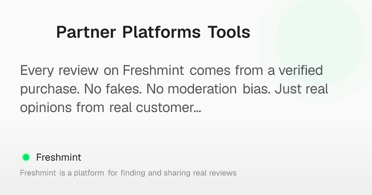 Partner Platforms Tools – Freshmint